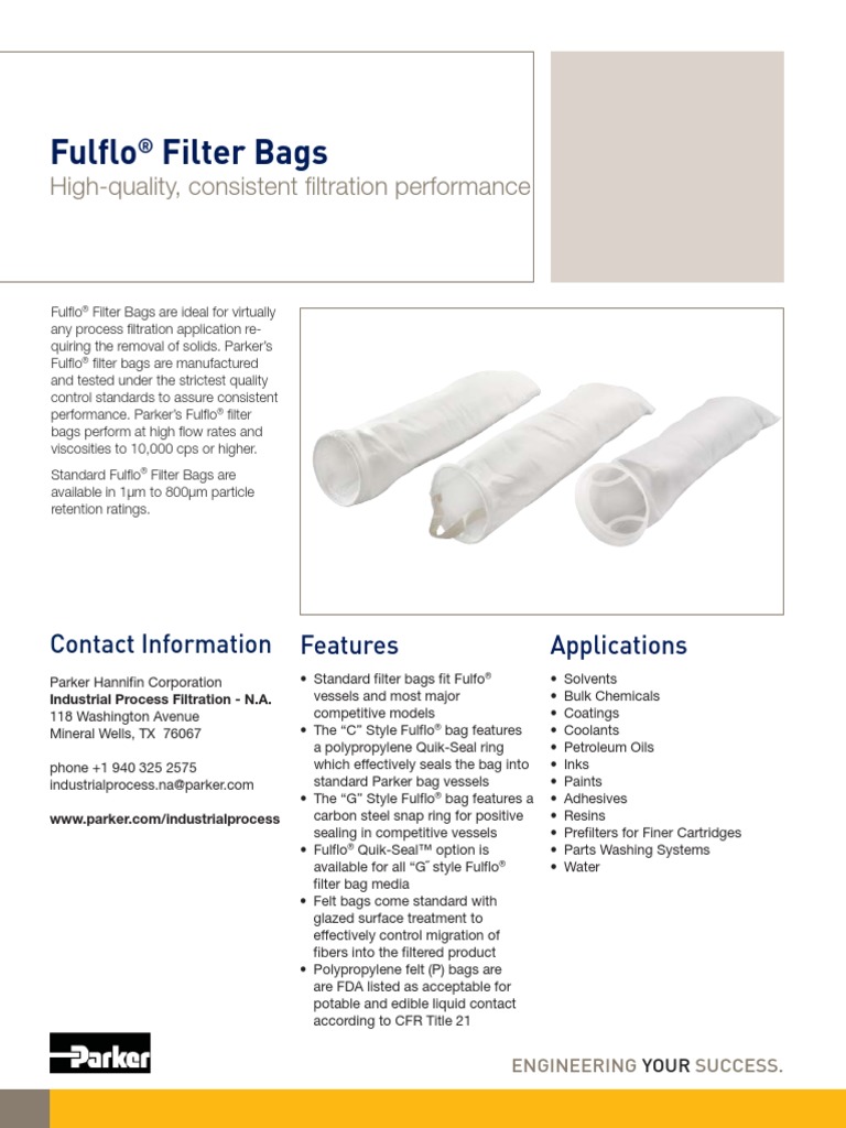 Fulfl o Filter Bags: High-Quality, Consistent Fi Ltration Performance ...
