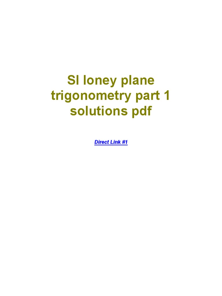 Sl Loney Plane Trigonometry Part 1 Solutions Pdf Pdf Windows 8