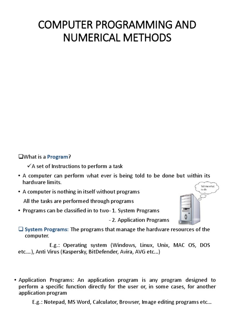 Computer Programming and Numerical Methods | PDF | Object Oriented Programming | Reserved Word