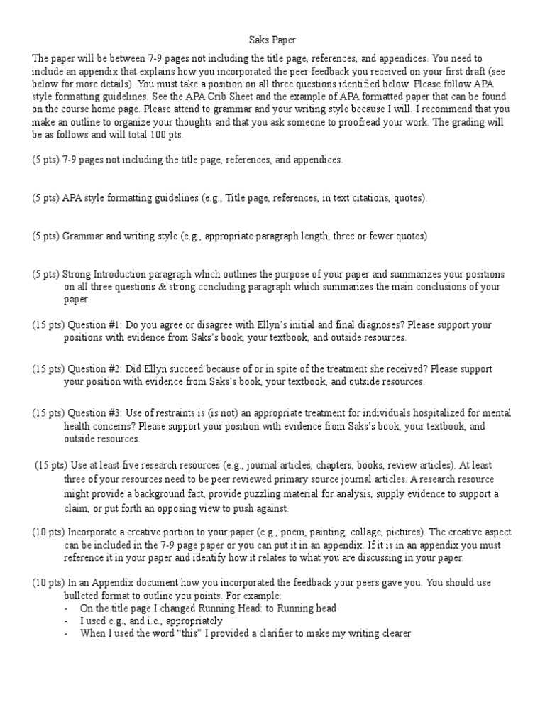 Executive Summary Template Apa Format