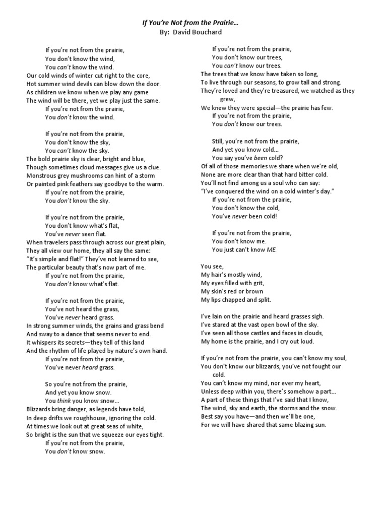 If Youre Not From The Prairie | PDF | Weather