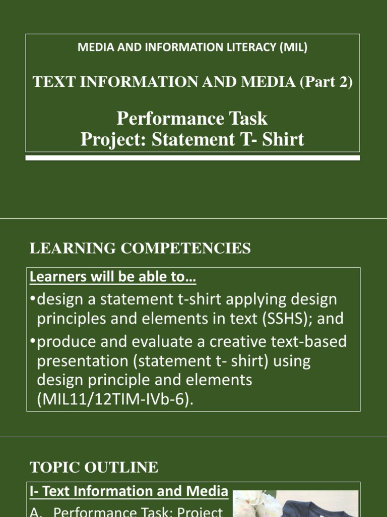 Media and Information Literacy (MIL) - Text Information and Media (Part ...