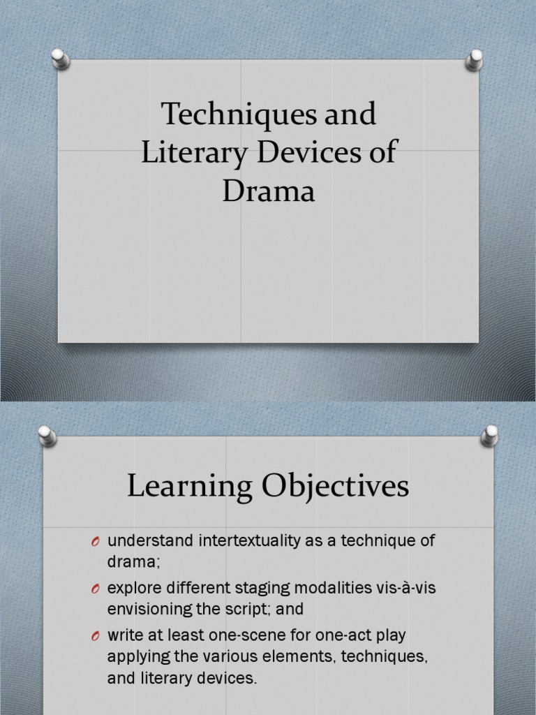 Techniques and Literary Devices of Drama | PDF | Intertextuality | Actor