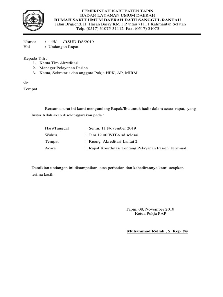 Surat Rapat | PDF