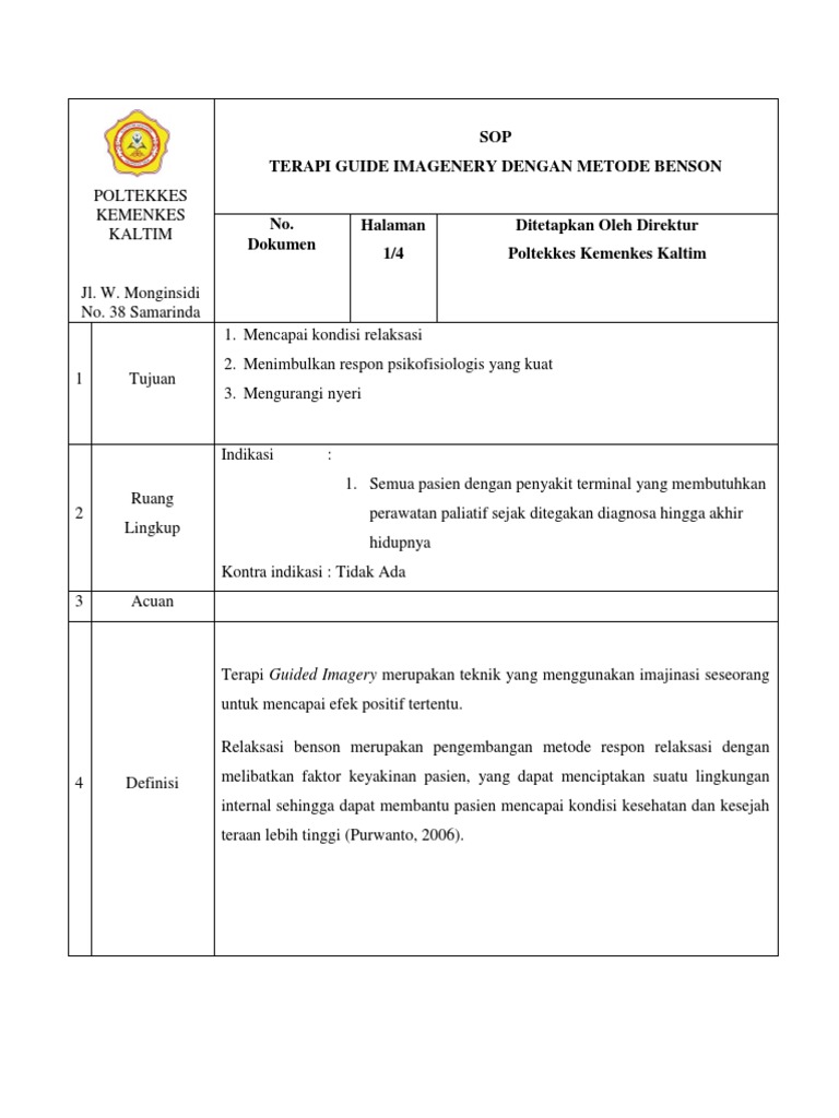 Sop Terapi Komplementer | PDF | Kesehatan Holistik