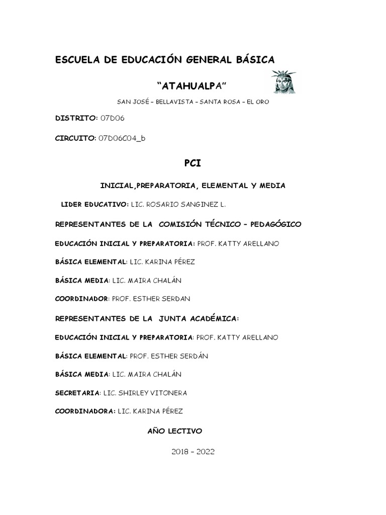 Estructura de Pci | PDF | Educación primaria | Educación de la primera ...