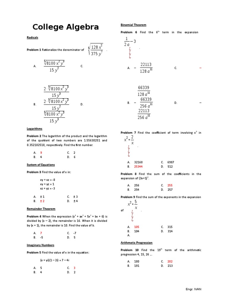 Algebra TIP | PDF | Arithmetic Mean | Number Theory