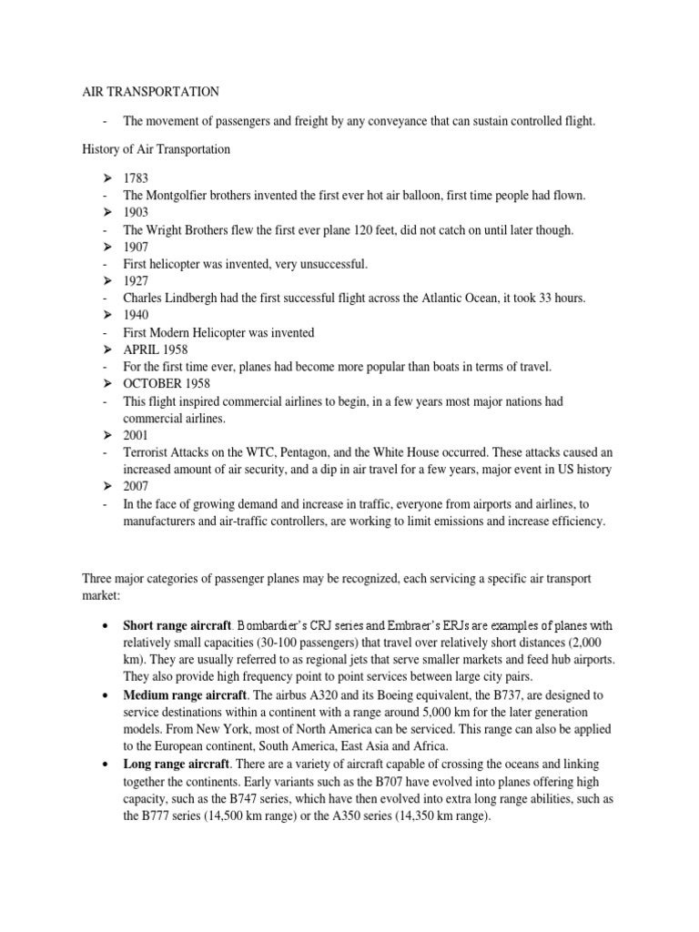 Air Transportation | PDF | Cargo | Aviation