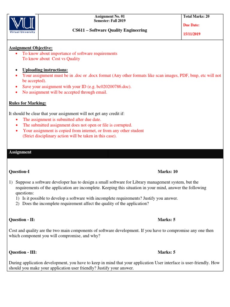 CS611 - Software Quality Engineering: Assignment | PDF