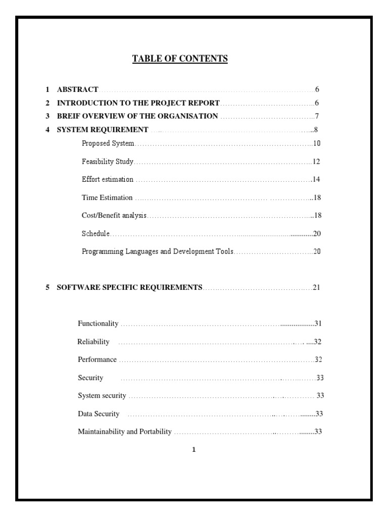 1 Abstract 2 Introduction To The Project Report ..6 3 Breif Overview of ...