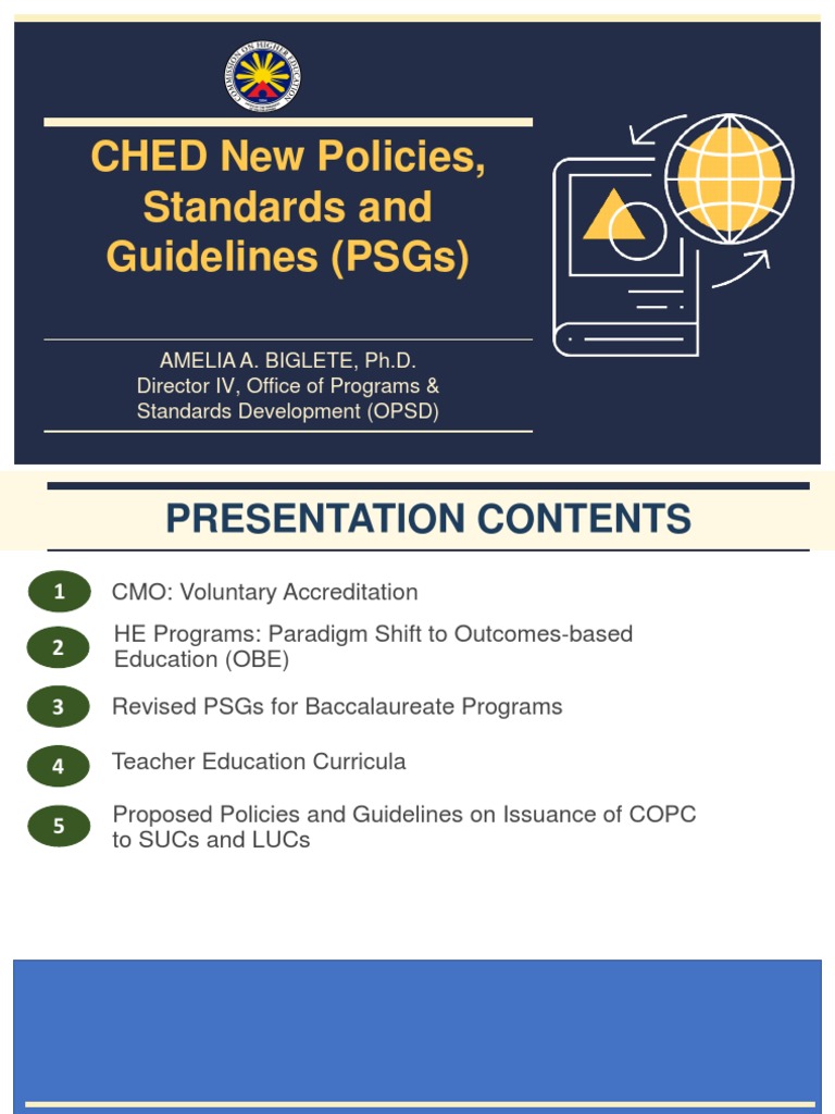 CHED PSGs for Bachelor of Education | PDF | Curriculum | Bachelor's Degree