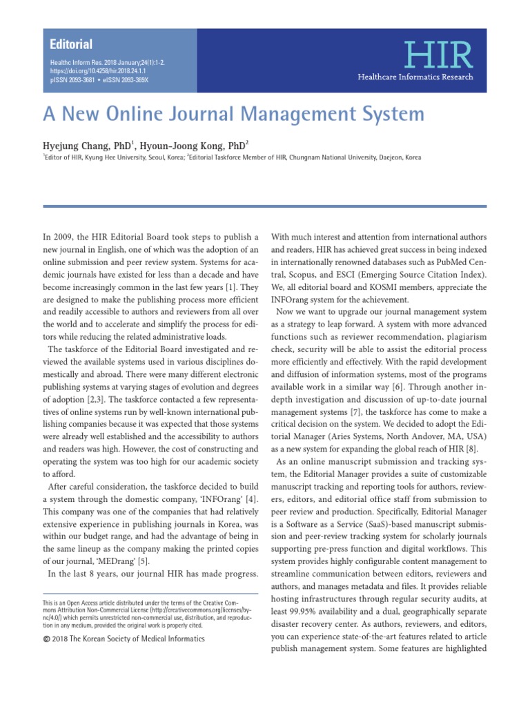 A New Online Journal Management System | PDF | Academic Journal ...