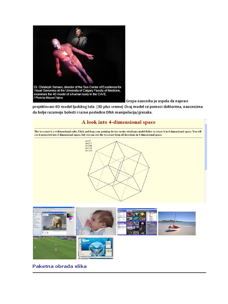 4D Model Ljudskog Tela, Slike, Paketna Obrada | PDF