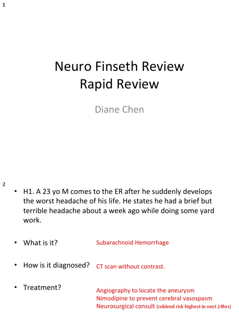 Finseth PPT Review | PDF | Headache | Stroke