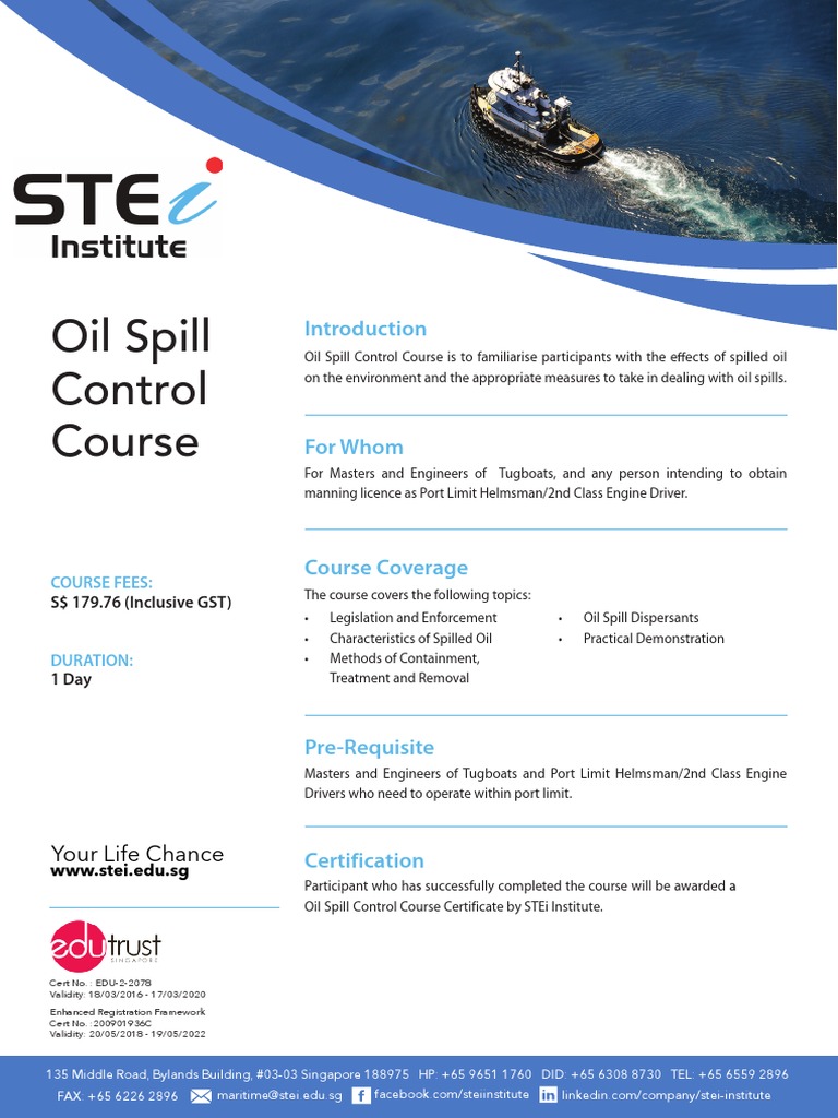 Oil Spill Control Course Overview | PDF | Computers
