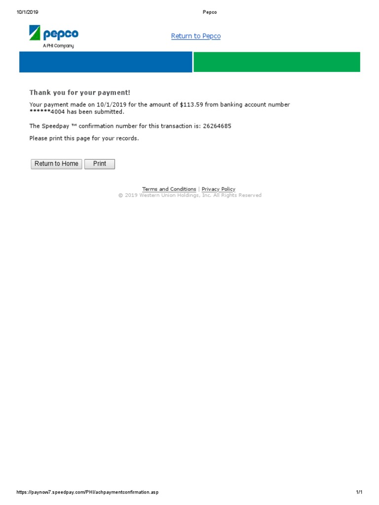 Thank You For Your Payment!: Return To Home Print | PDF | Business ...