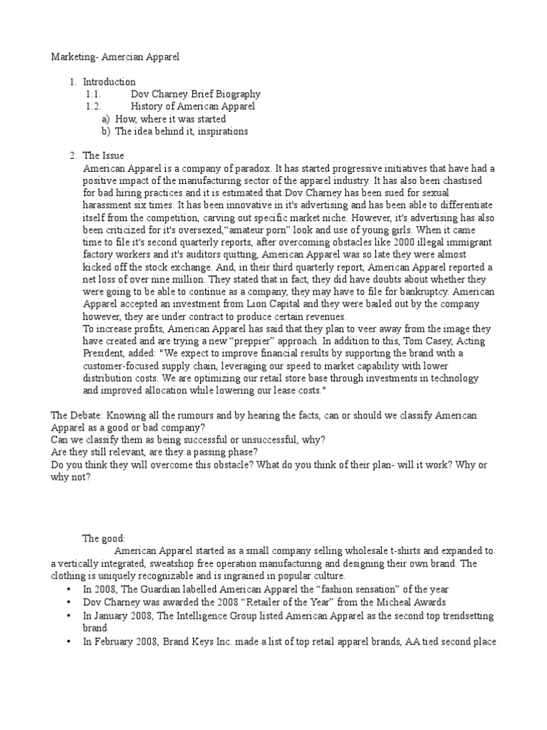 American Apparel Case Study 2 | PDF | Business Economics | Economies
