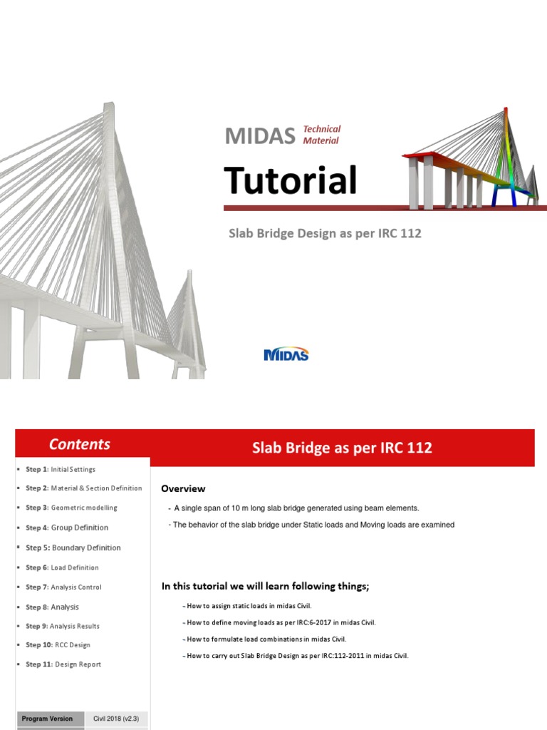 Slab Bridge Using Midas Civil | PDF | Bridge | Beam (Structure)