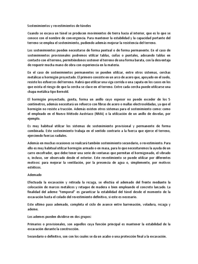 Ademado | PDF | Excavación (Arqueología) | Túnel