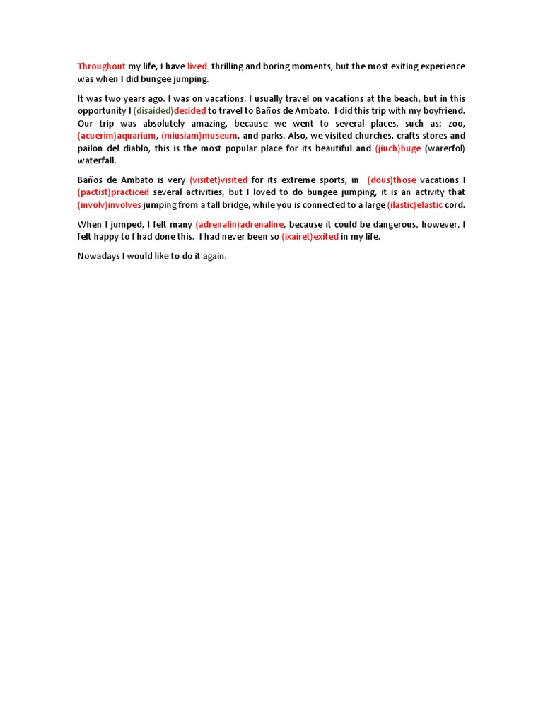 An Exiting Experience | PDF