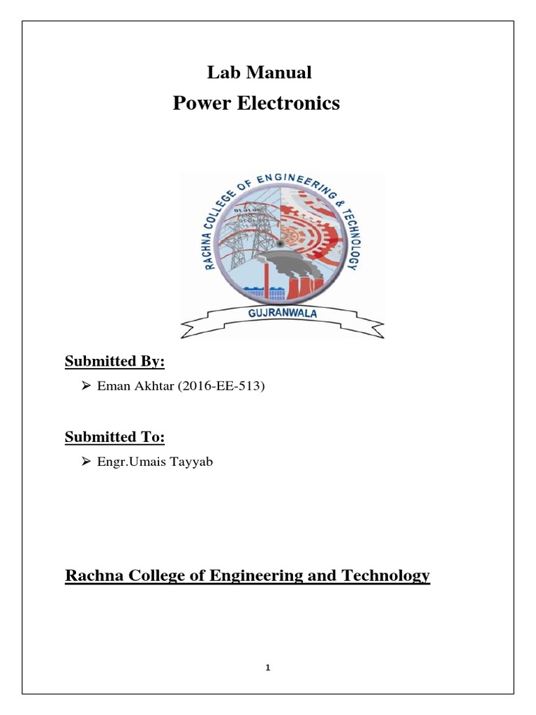 Power Electronics: Lab Manual | PDF | Rectifier | Direct Current