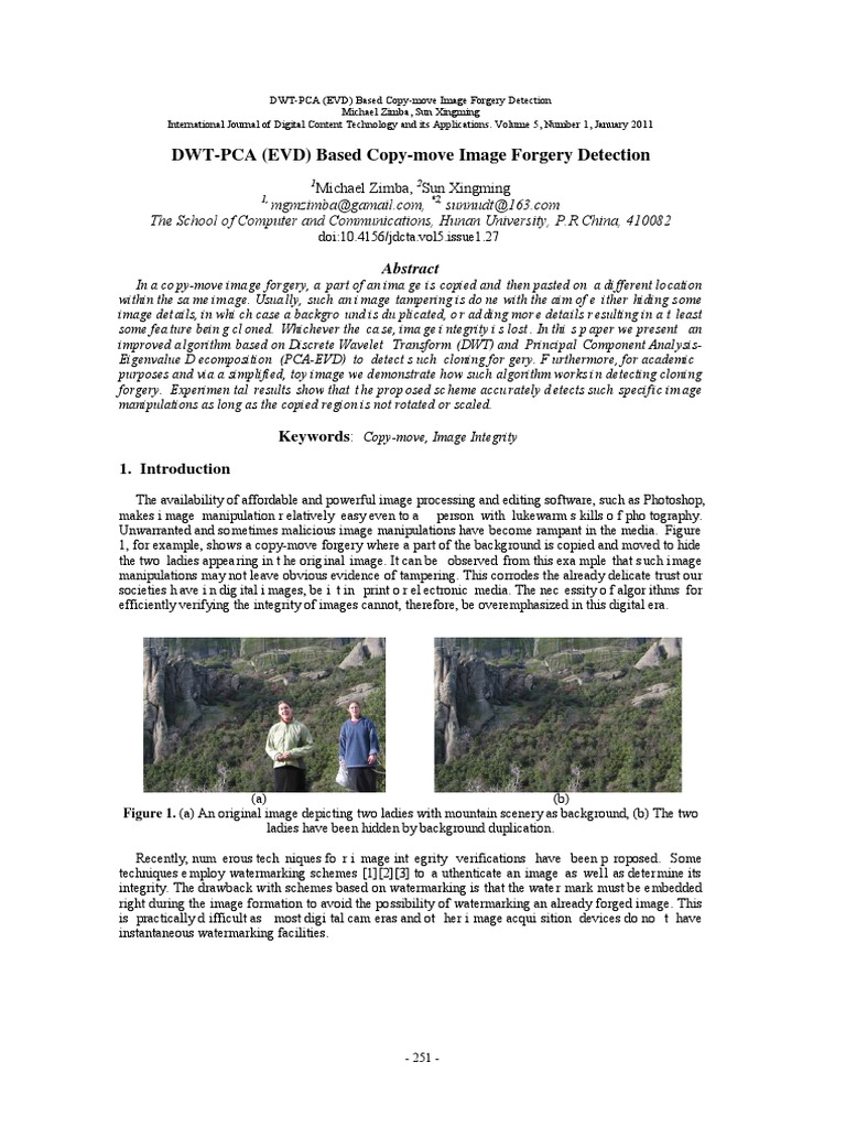 DWT-PCA (EVD) Based Copy-Move Image Forgery Detection | PDF | Eigenvalues And Eigenvectors ...