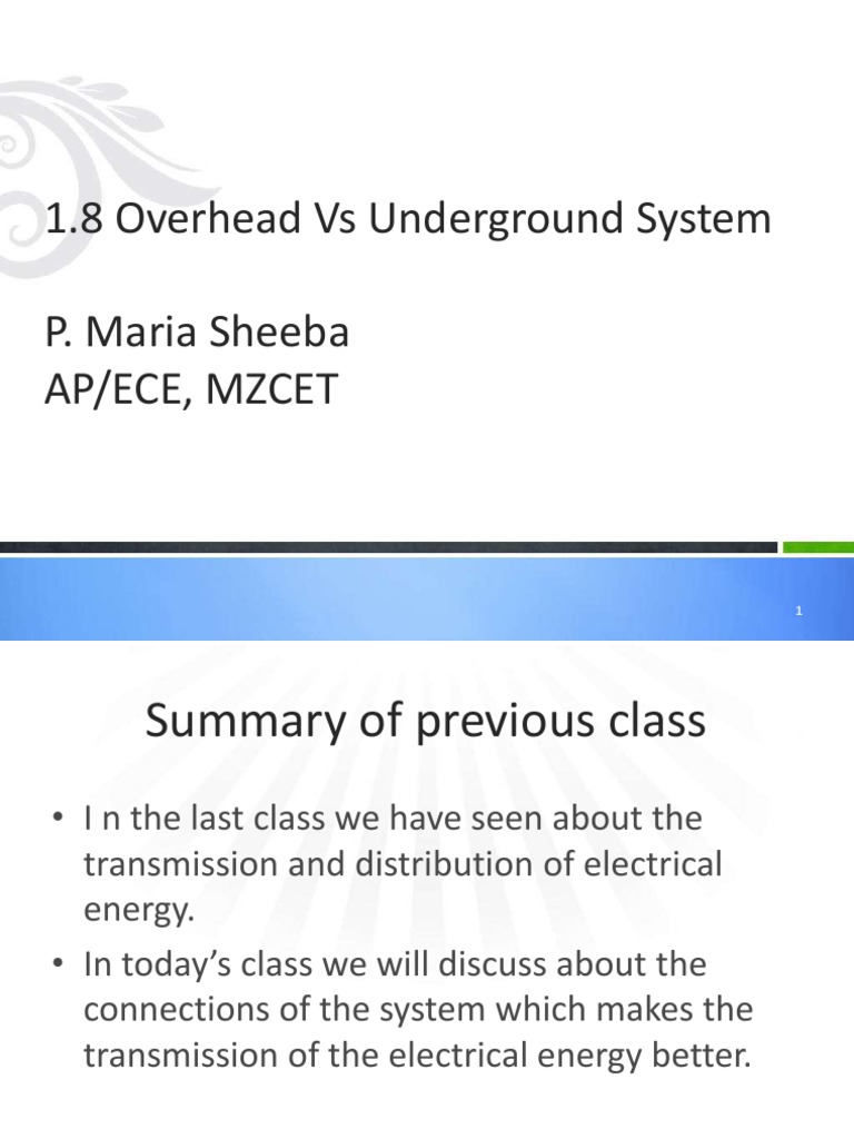 Overhead vs Underground Power Systems | PDF | Electric Power ...