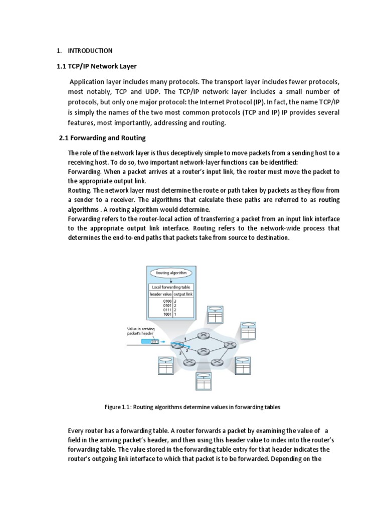 1.1 TCP/IP Network Layer: Algorithms - A Routing Algorithm Would Determine | PDF | Router ...