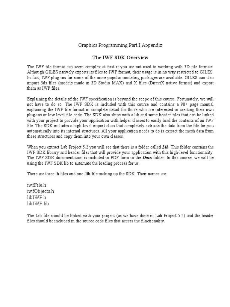 IWF SDK Documentation | PDF | Shader | Texture Mapping