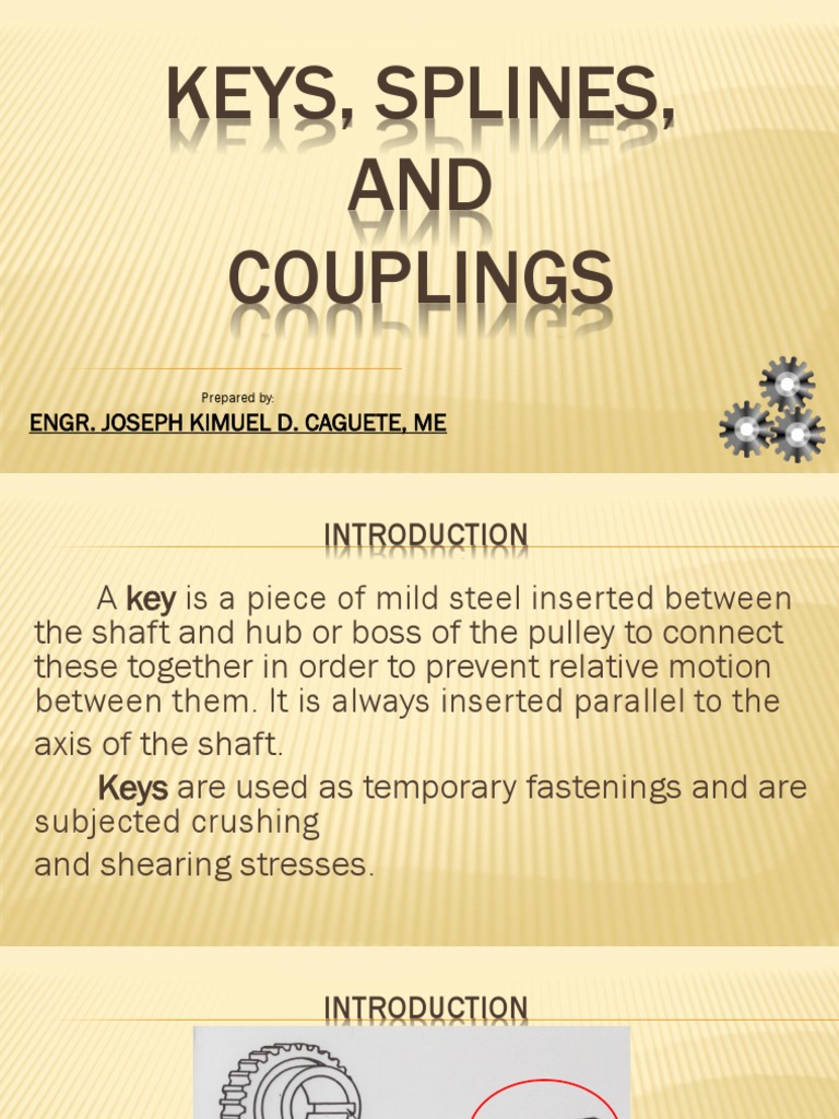 Keys, Splines, and Couplings Overview | PDF | Classical Mechanics ...