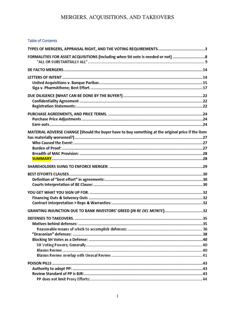 Mergers and Acquisitions Overview | PDF | Takeover | Stocks