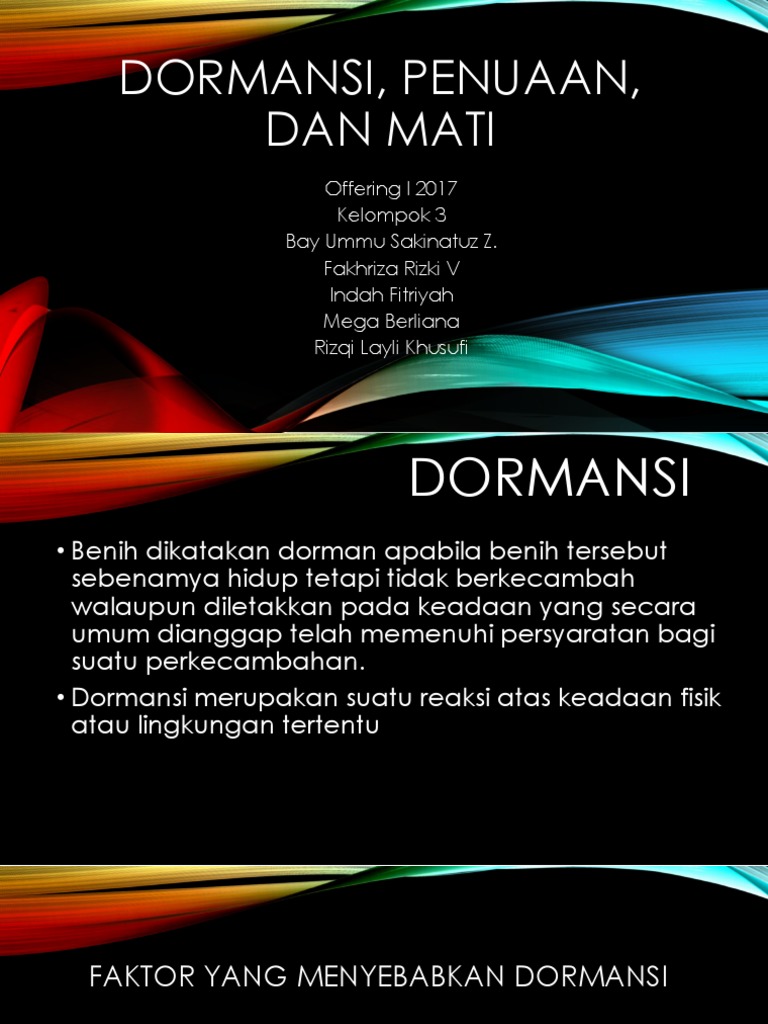 Dormansi, Penuaan, Dan Mati Fiks | PDF