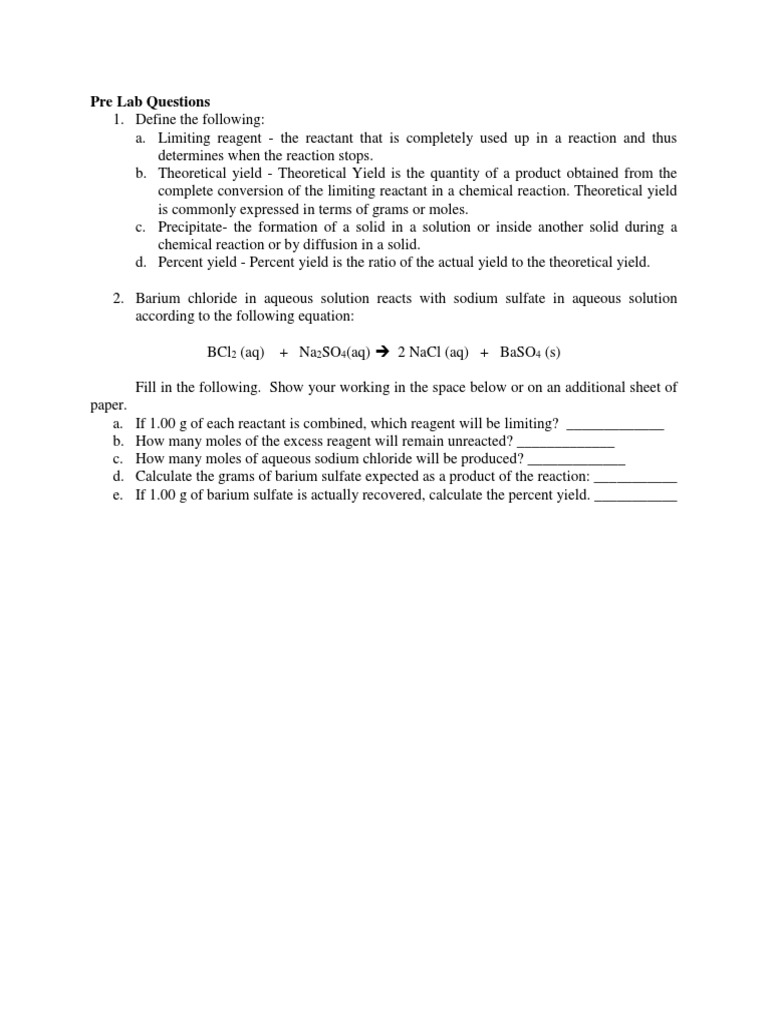 Pre Lab Questions | PDF