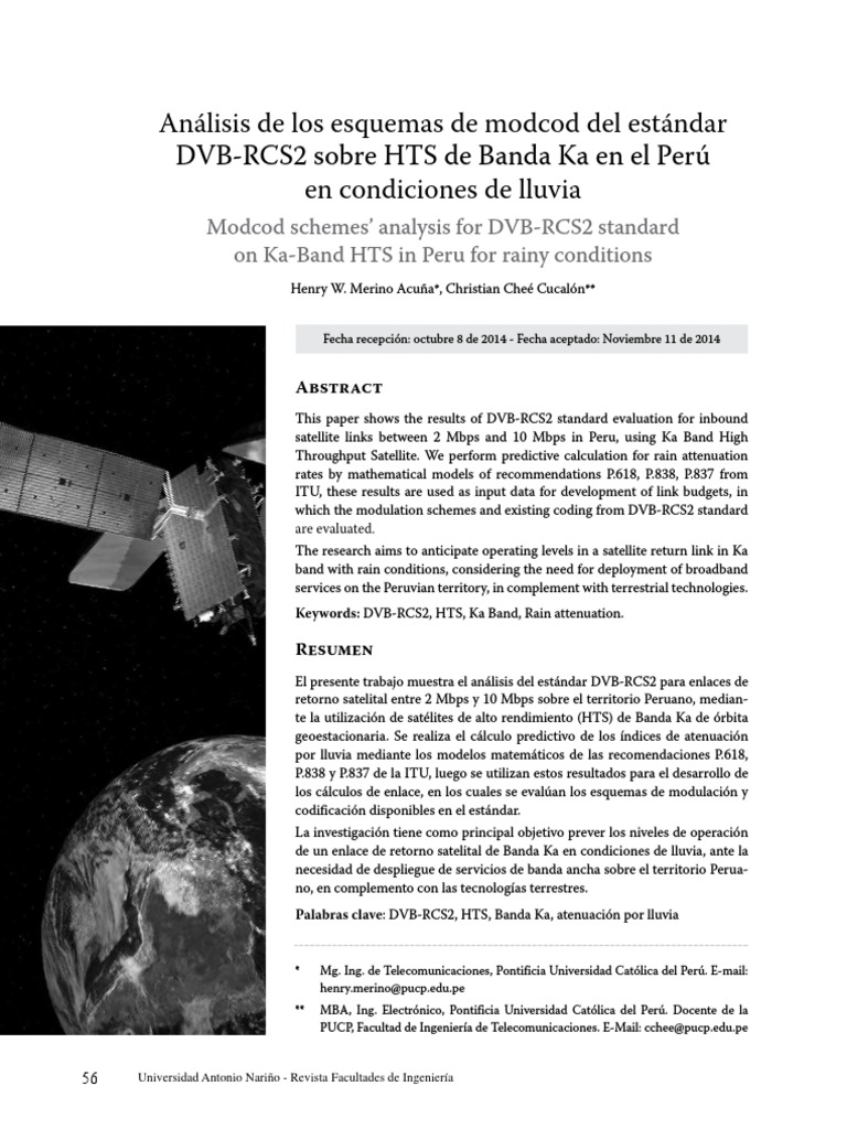 Análisis de Los Esquemas de Modcod Del Estándar DVB-RCS2 Sobre HTS de ...