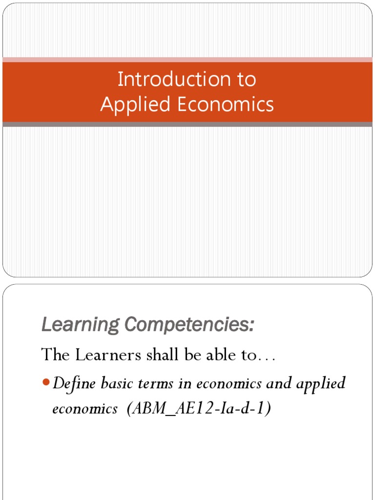 Introduction To Applied Economics | PDF | Economics | Economies