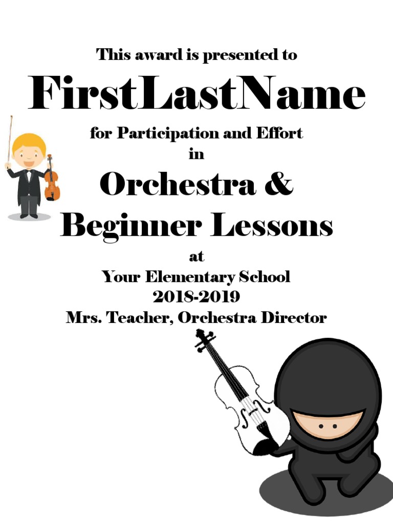 Beginner Orchestra and Lesson Award | PDF