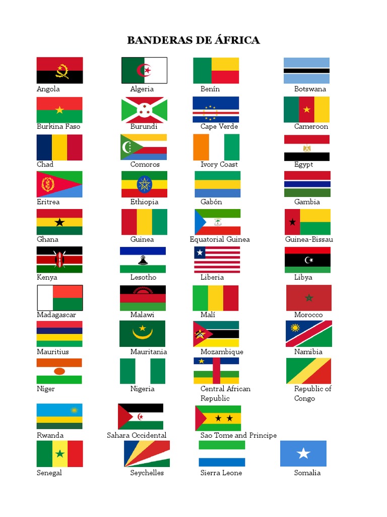 Banderas de África y sus nombres en español | PDF | Republicanismo | África