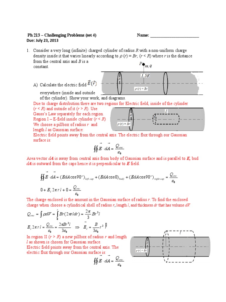 PH 213 - Challenging Problems (Set 4) Name: - Due: July 23, 2013 | PDF | Theoretical Physics ...