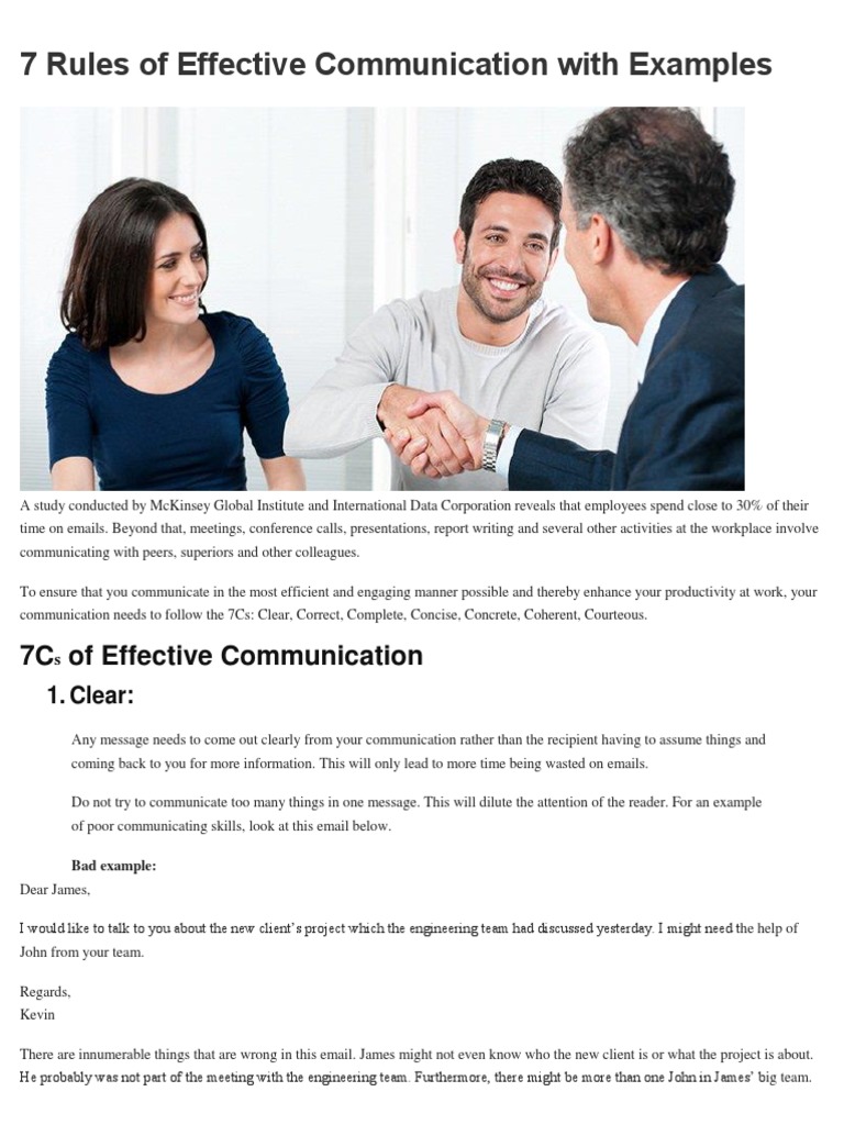 7 Rules of Effective Communication | PDF | Communication