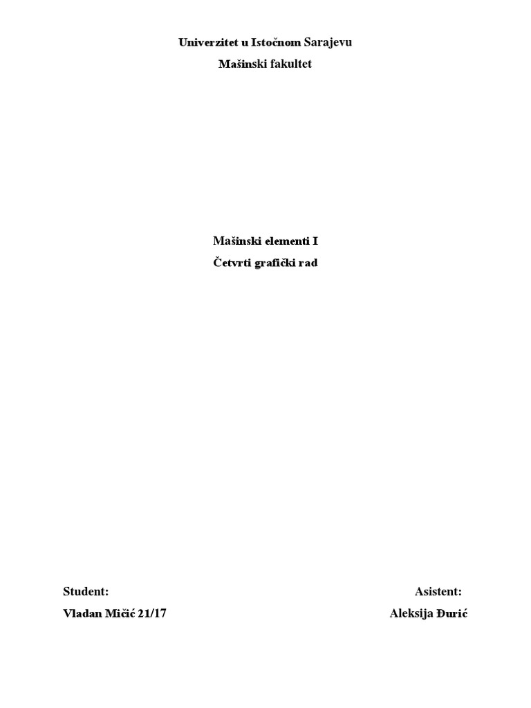 Graficki Rad Iz Masinskih Elemenata | PDF
