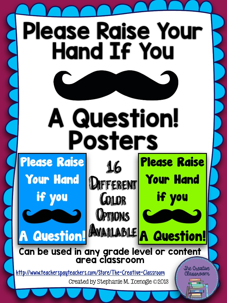 Please Raise Your Hand Mustache Posters | PDF | Poster | Media Freedom