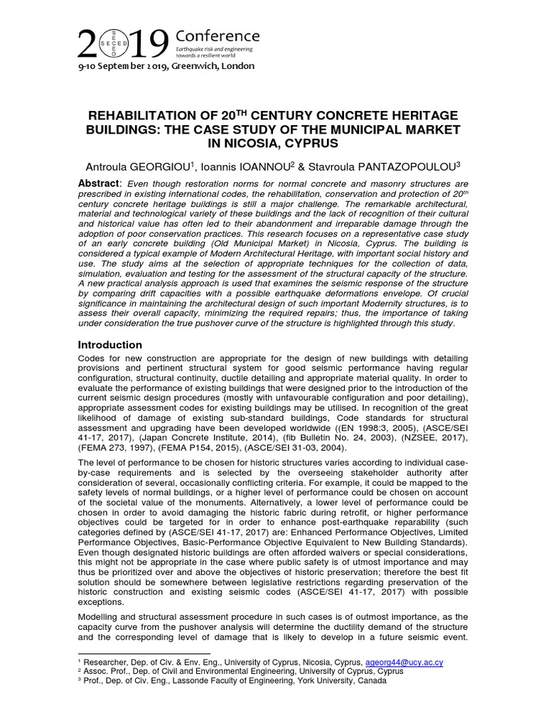 Rehabilitation of 20TH Century Concrete Heritage Buildings: The Case ...