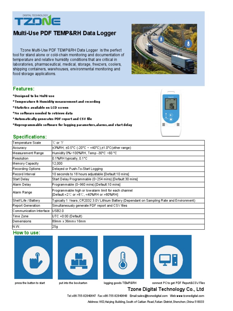 Multi-Use PDF Data Logger Monitors Temp & RH | PDF