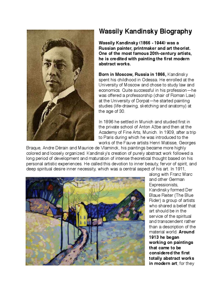 Wassily Kandinsky Biography | PDF | Wassily Kandinsky | Abstract Art