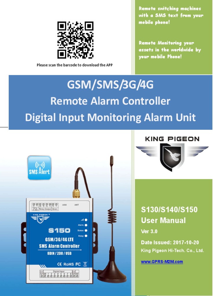 S150 SMS Alarm Controller Manual | PDF | Relay | Usb