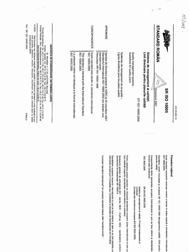 SR Iso 10005-2007 | PDF
