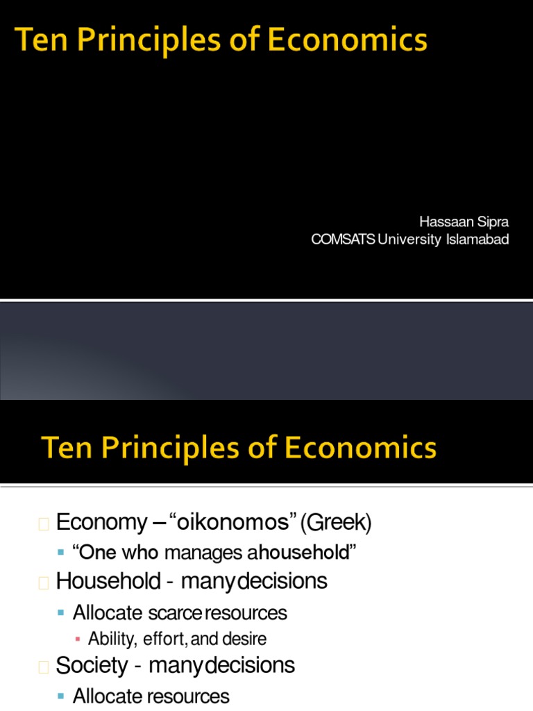 1 - Ten Principles of Economics | PDF | Market Economy | Economics