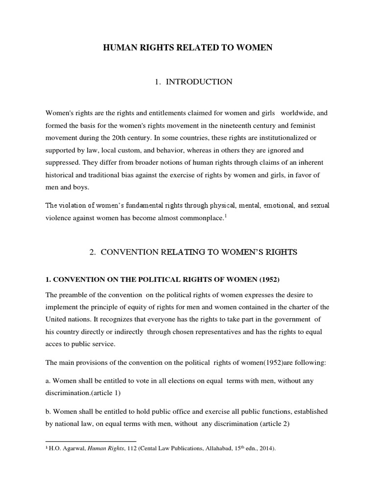 Human Rights Related To Women | PDF | Treaty | Women's Rights