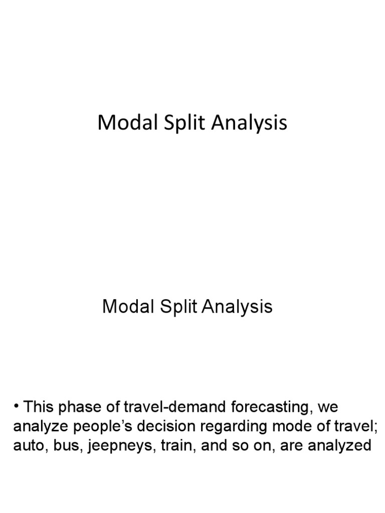 Modal Split Analysis | Statistical Theory | Mathematics | Free 30-day ...