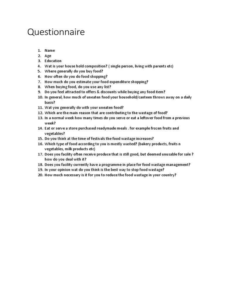 Questionare | PDF